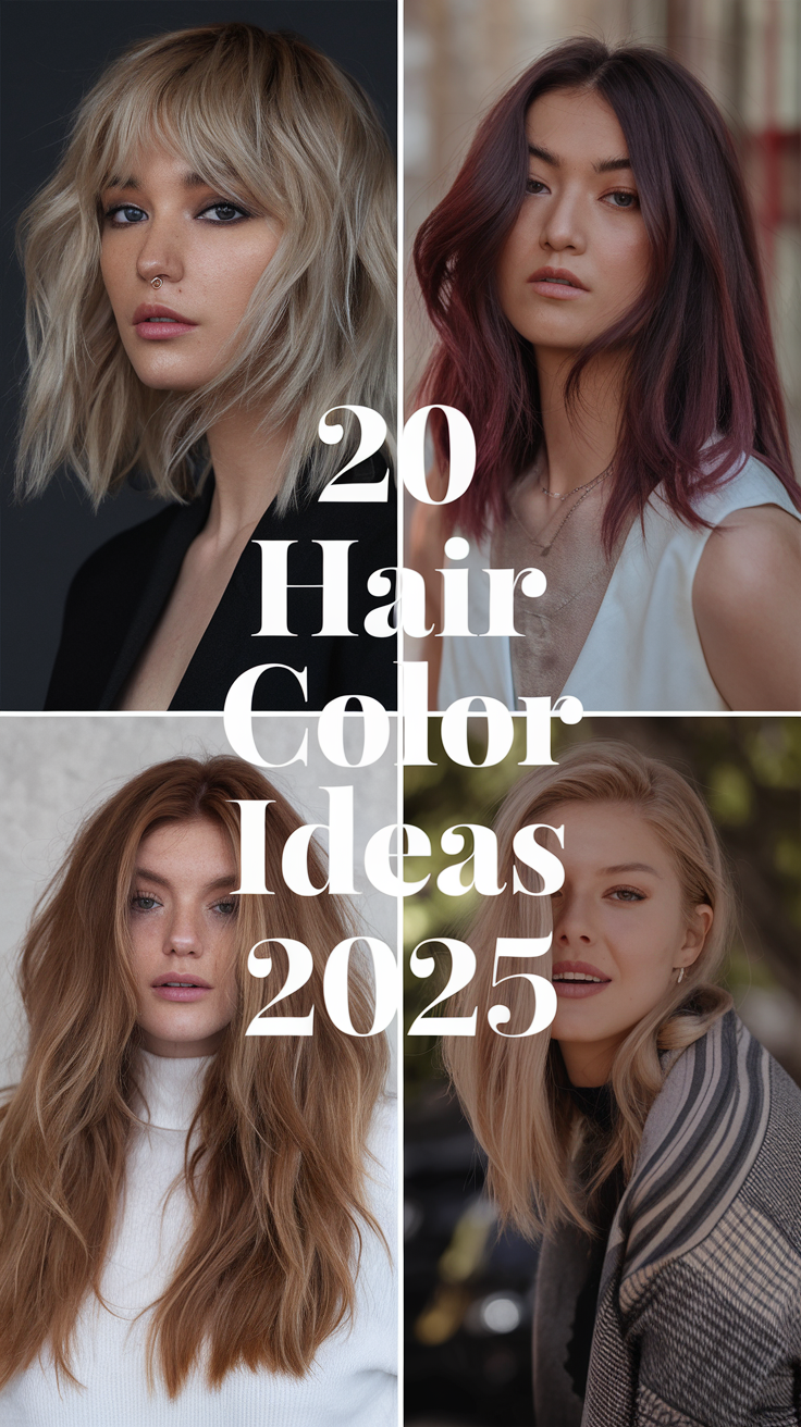 Top 20 Hair Color Ideas 2025: Brunettes, Blondes, Reds & Unique Trends